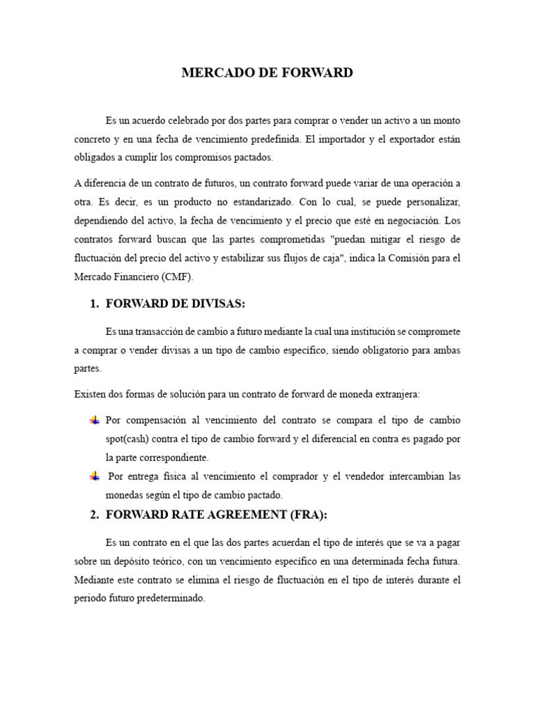 Introducción al Mercado de Forward | PDF