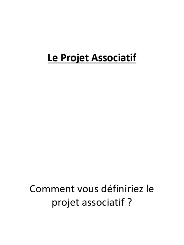 Élaboration d'un Projet Associatif | PDF | Affaires