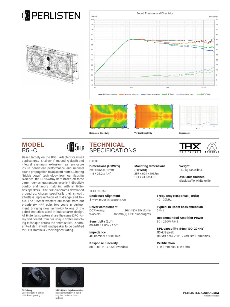 PERLISTEN Datasheet R5i-C | PDF | Loudspeaker | Manufactured Goods