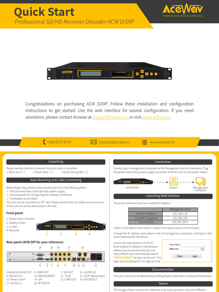 ACW Manual v3 | PDF | Ip Address | Network Switch