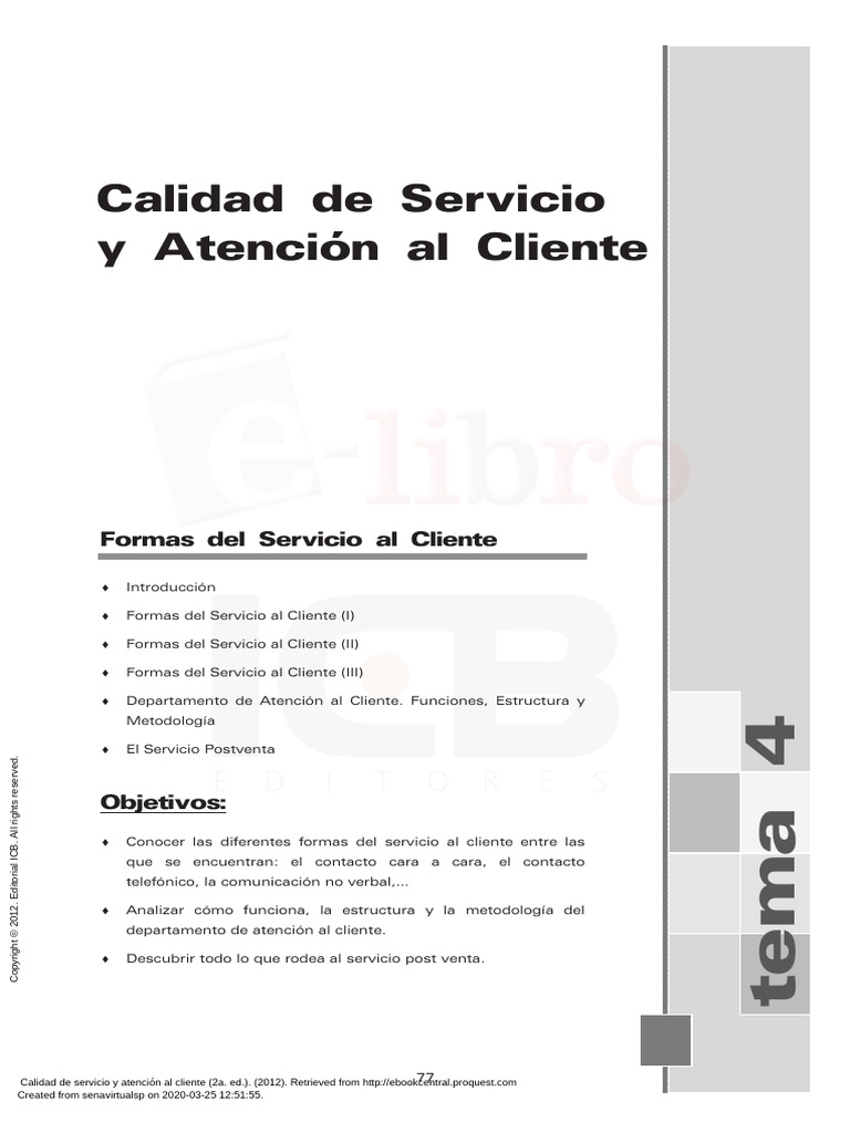 TEMA 4, Calidad y Servici Al Cliente-2 | PDF | Comunicación no verbal ...