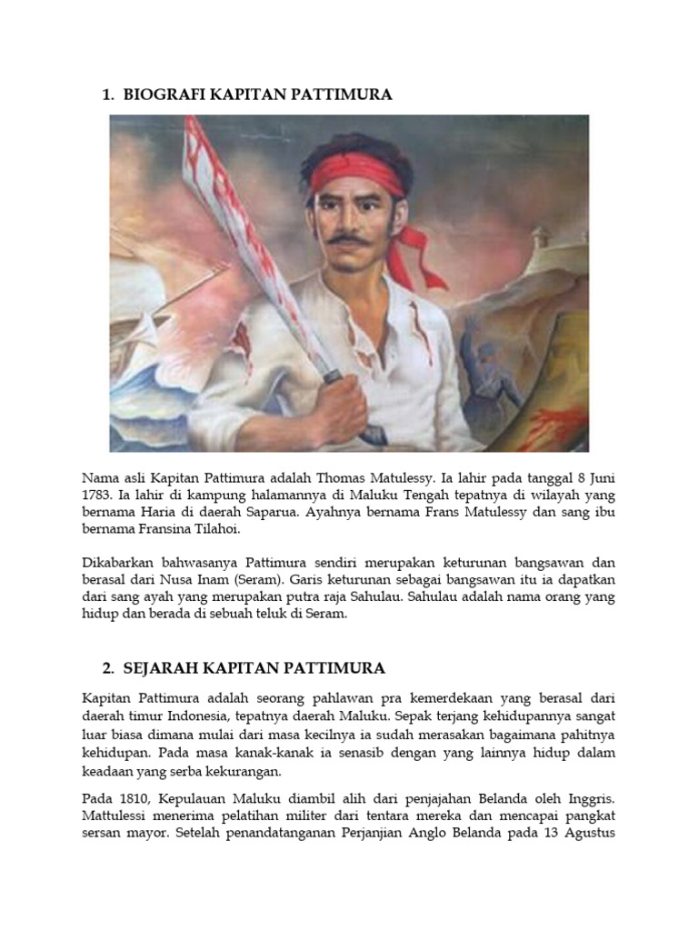Biografi dan Perjuangan Kapitan Pattimura | PDF