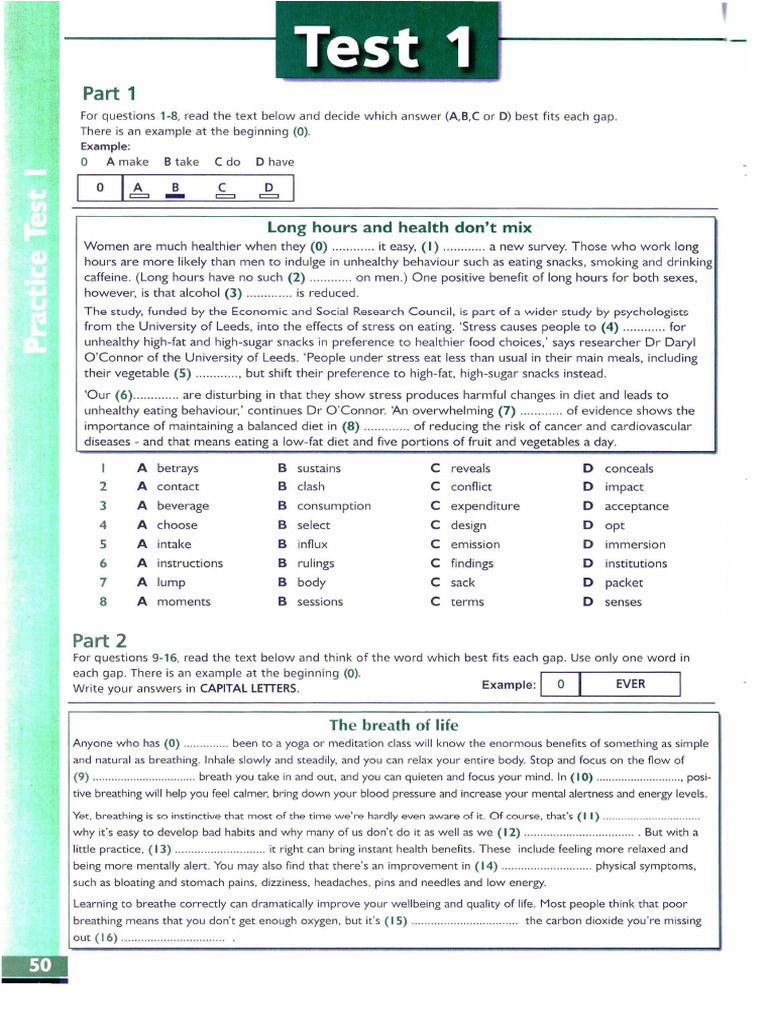 CAE Practice Test 1 | PDF