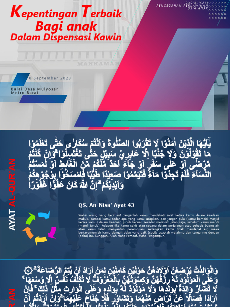 Contoh PPT-Sosialisasi Dispensasi Kawin 2023 | PDF
