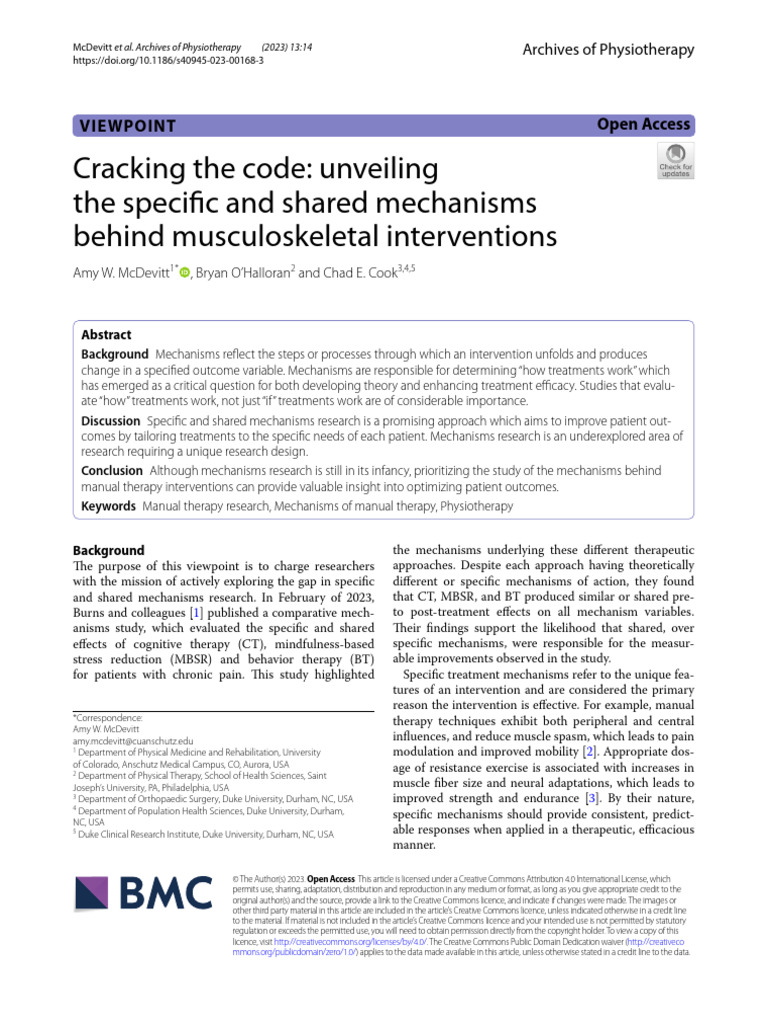 Cracking The Code: Unveiling The Specific and Shared Mechanisms Behind Musculoskeletal ...
