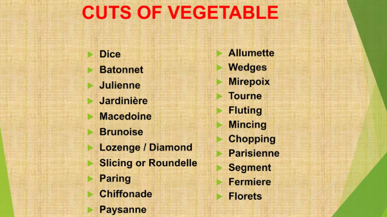 Different Type of Cuts | PDF
