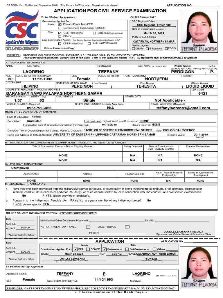 Application LAORENO 1 | PDF | Identity Document | Government