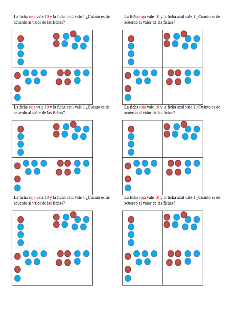 La Ficha Roja Vale 10 y La Ficha Azul Vale 1 | PDF