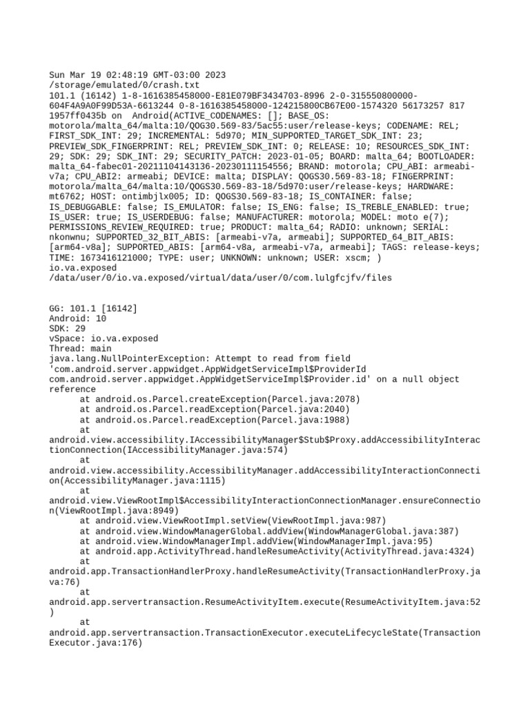 Crash | Download Free PDF | Java (Programming Language) | Android (Operating System)