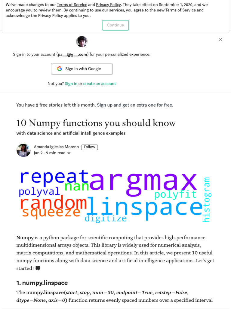 10 Numpy Functions You Should Know By Amanda Iglesias Moreno Towards Data Science Pdf 