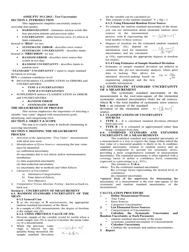 Asme PTC 19.1 | PDF | Observational Error | Uncertainty