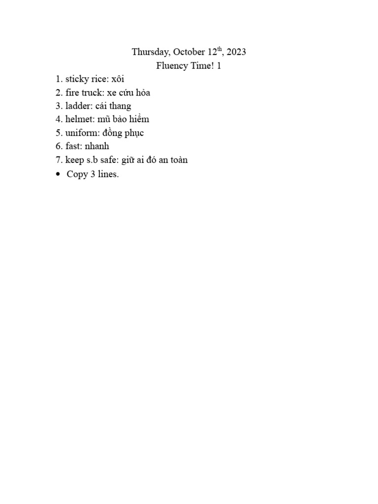 Fluency Time! 1 | PDF