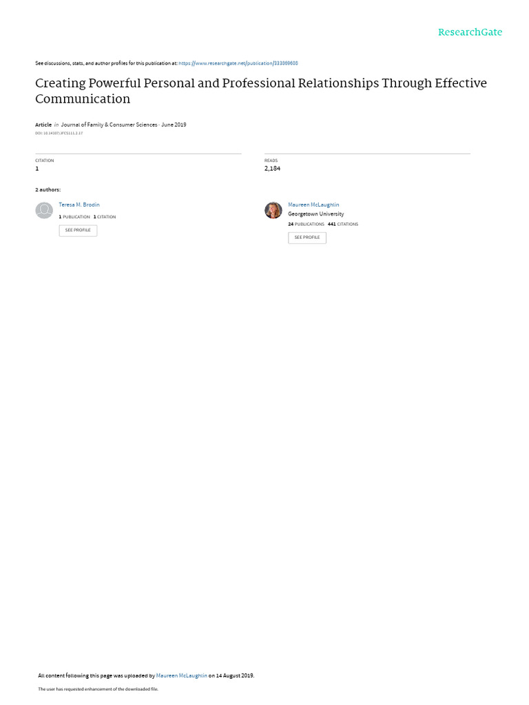 Creating Powerful Personal and Professional Relationships Through ...