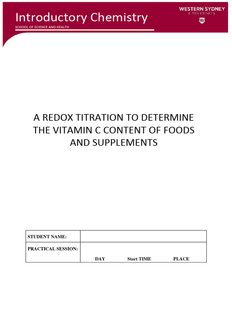 3 - Vitamin C | PDF | Vitamin C | Titration