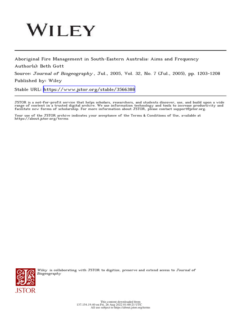 Aboriginal Fire Management | PDF | Biodiversity | Organisms