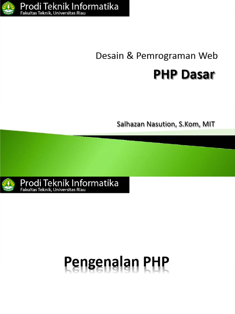 Desain Pemrograman Web PHP Dasar | PDF Desain Pemrograman Web PHP Dasar | PDF