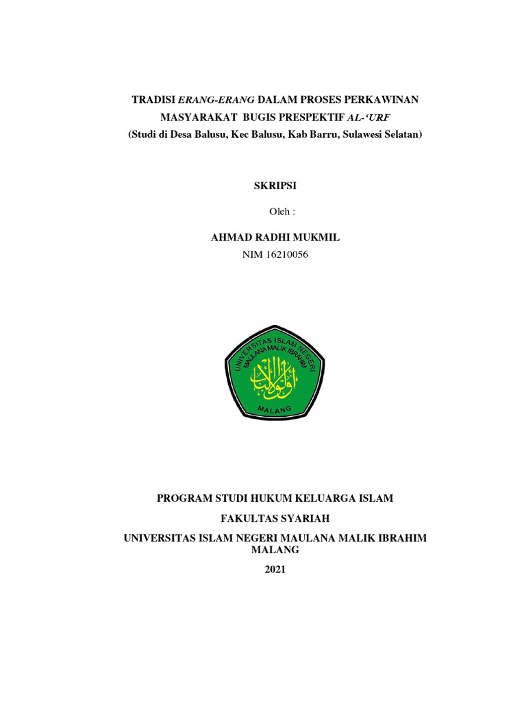 Tradisi Erang-Erang dalam Pernikahan Bugis | PDF | Agama & Spiritualitas
