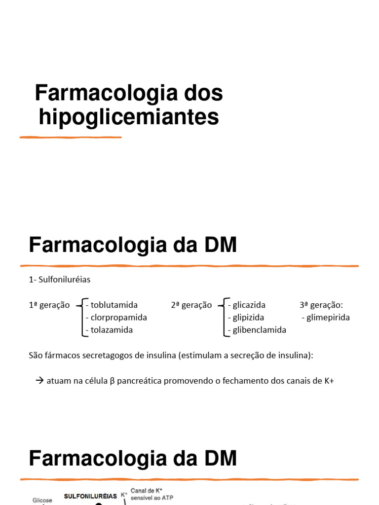 Aula03 FarmacologiadaDM | PDF | Insulina | Sistema endócrino