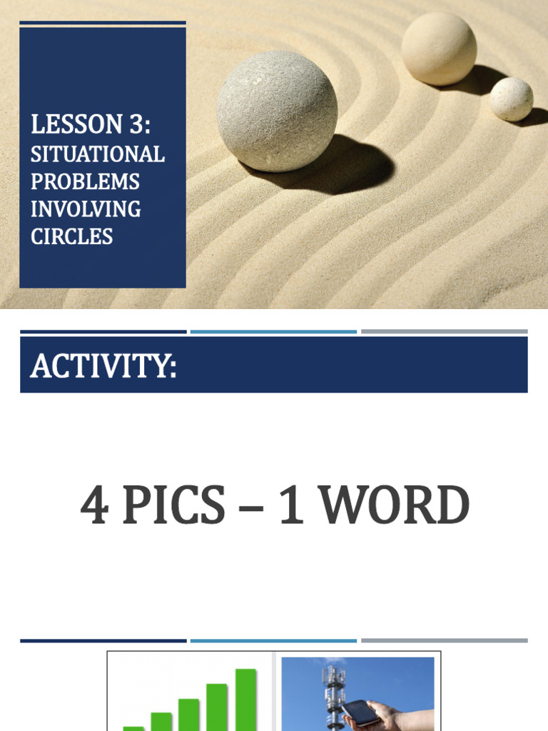 Pre Cal Lesson 3 Situational Problems Involving Circles | PDF | Equations | Area