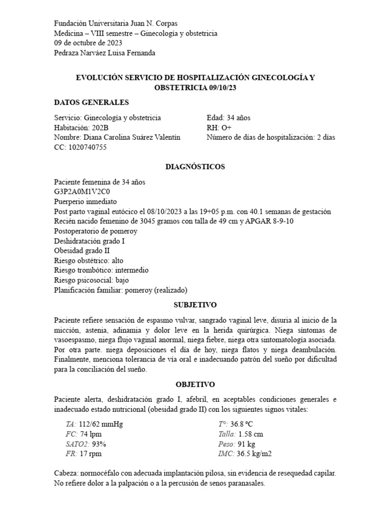 Formato Evolucion SOAP - Ginecologia | PDF | Ciencias de la Salud ...
