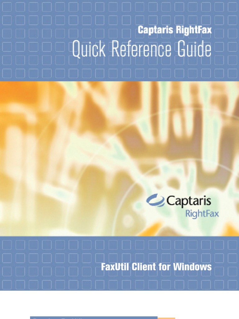 RightFAX Fax Util Quick Reference Card | PDF
