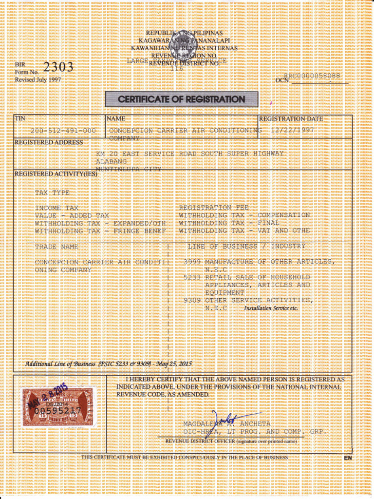 Bir Form 2303 | Download Free PDF | Internal Revenue Service | Taxation Bir Form 2303 | Download Free PDF | Internal Revenue Service | Taxation