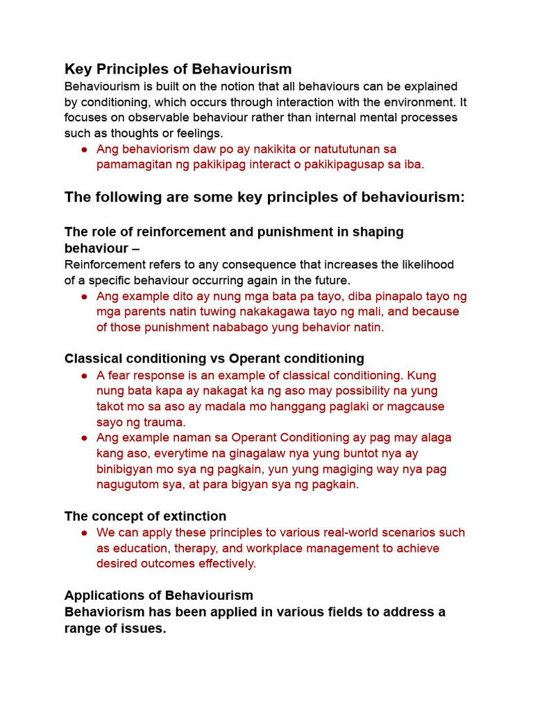 Behaviorism Report | PDF | Behaviorism | Behavior