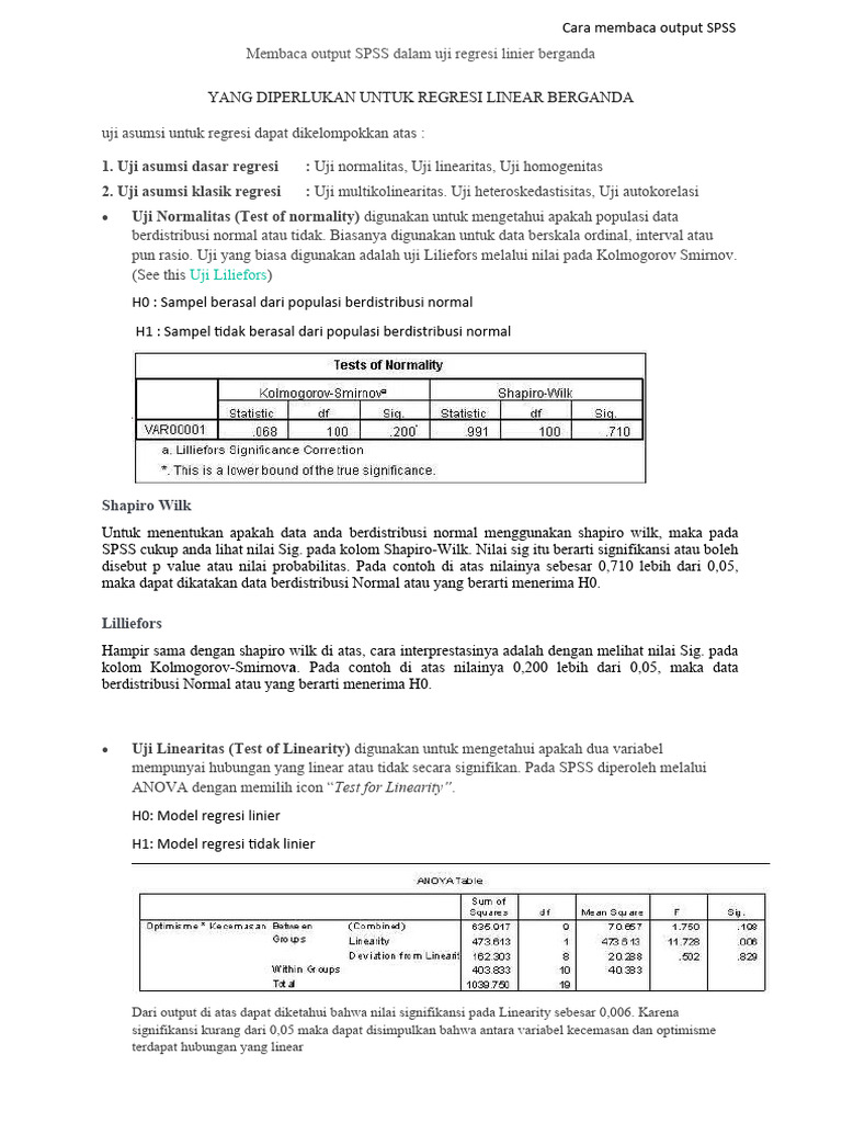 Membaca Output SPSS Dalam Uji Regresi Linier Berganda Ke-2 | PDF