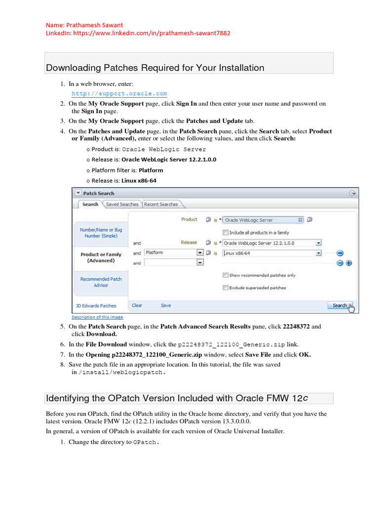 XxxxInstalacionWeblogic Patch 21112023 | PDF | Zip (File Format) | Computing