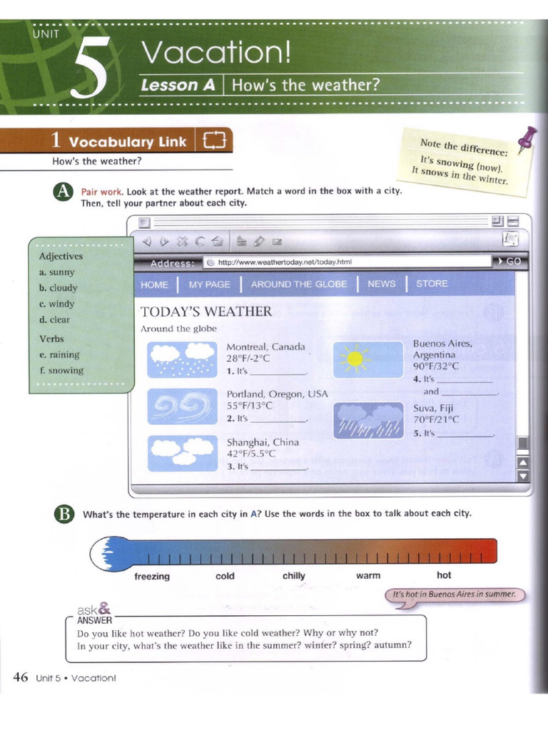 Lesson 6 - Vacation | PDF