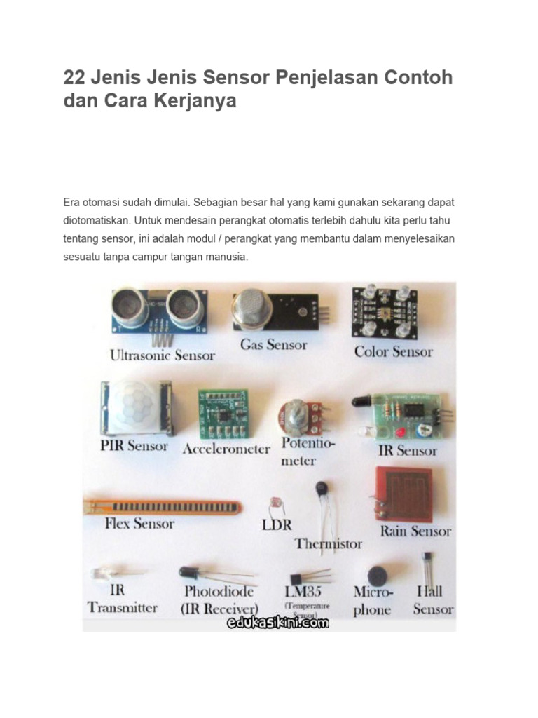 22 Jenis Sensor & Cara Kerjanya | PDF | Sains & Matematika | Komputer