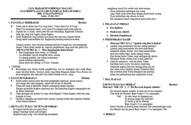 TAIB PENGHIBURAN 1 BPK Lukas Pasongli | PDF