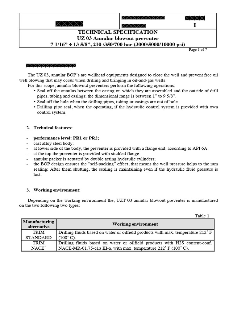 TS-115 Rev. I Annular Blowout Preventer | PDF | Chemical Engineering ...