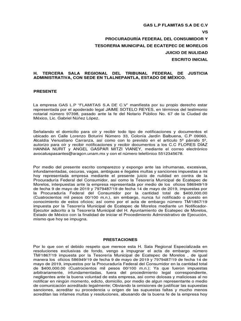 Demanda - Hannia | PDF | Demanda judicial | México