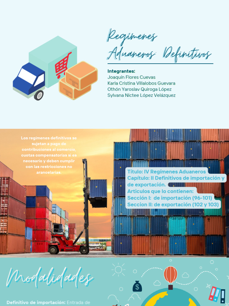 Regímenes de Exportación e Importación Definitiva | PDF | aduana | Arancel