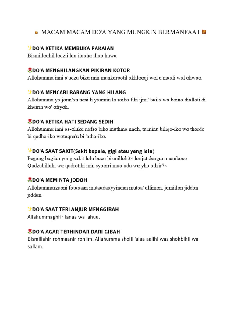 Macam Macam Doa | PDF