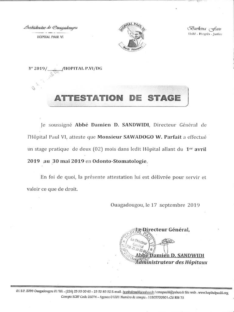 Attestation de Stage | PDF