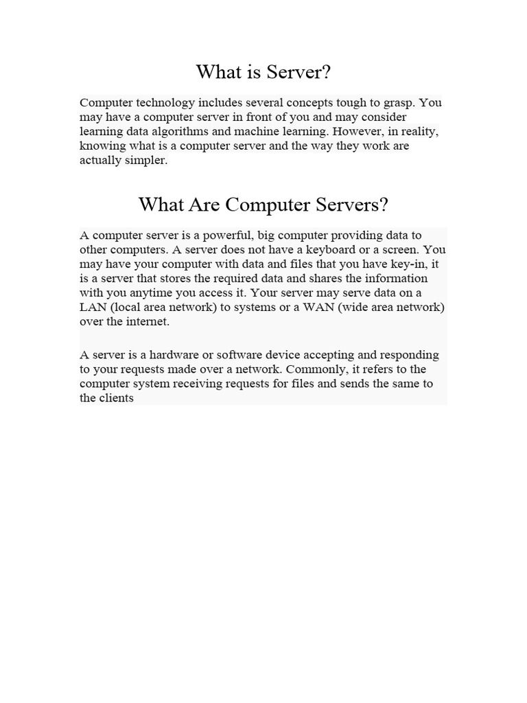 What Is Server? | PDF | Databases | Server (Computing)