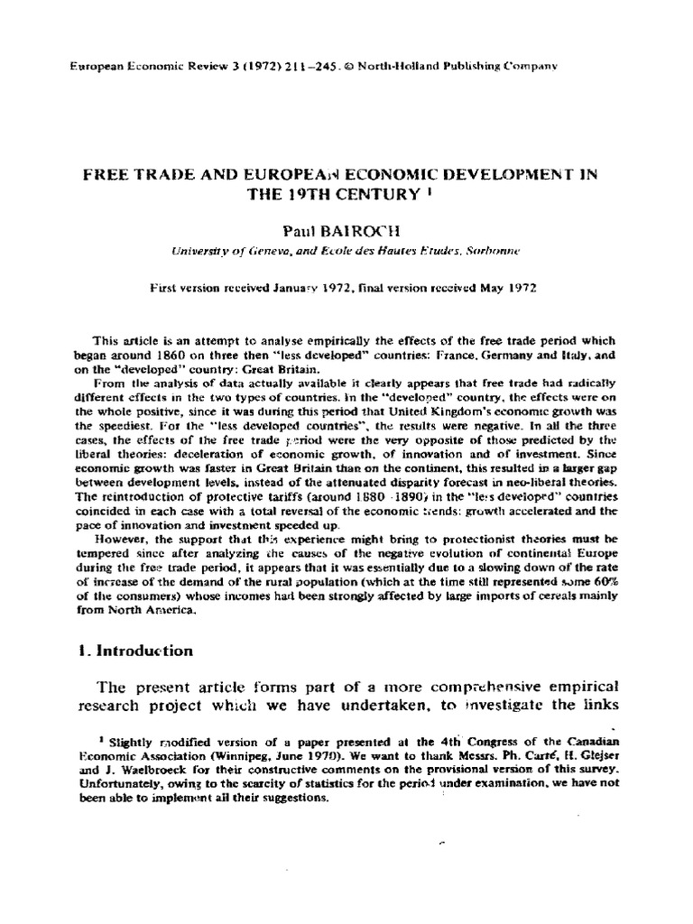Impact of 19th Century Free Trade | PDF | Cost Of Living | Free Trade