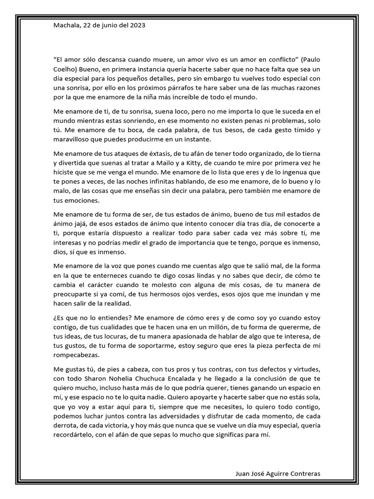 Ensayo Sharito | PDF | Amor