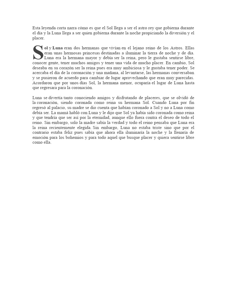 La Leyenda Del Sol y La Luna - Cuento Corto para Niños - Adaptacion de ...