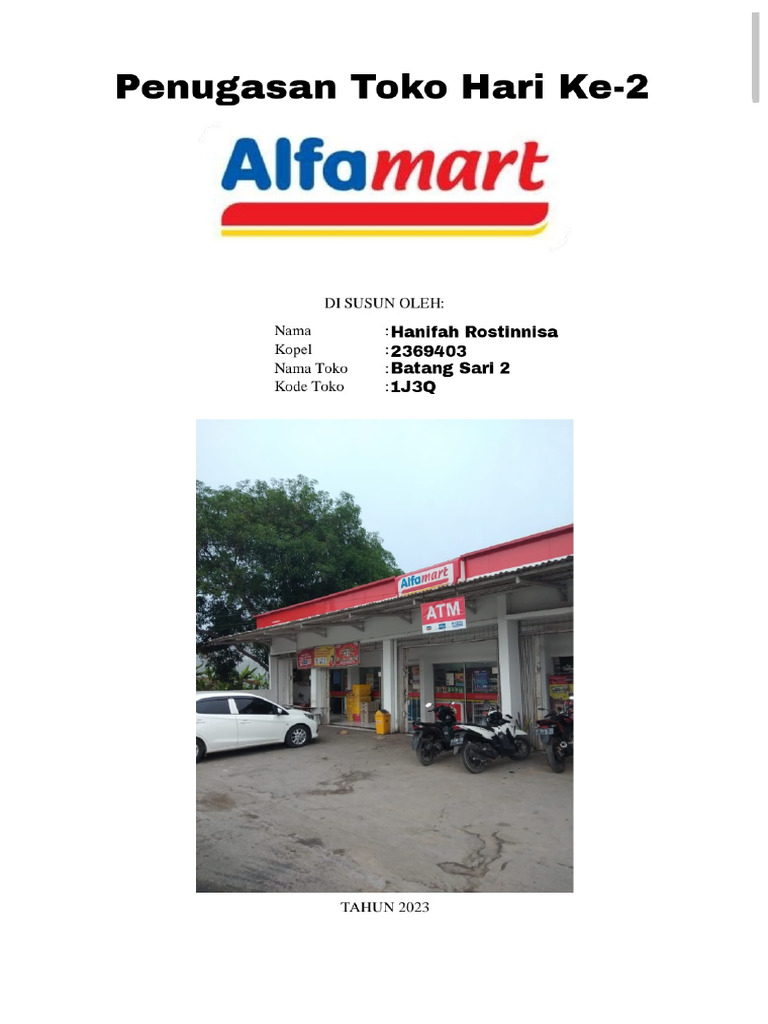 LAPORAN PENUGASAN TOKO - Hanifah Rostinnisa | PDF