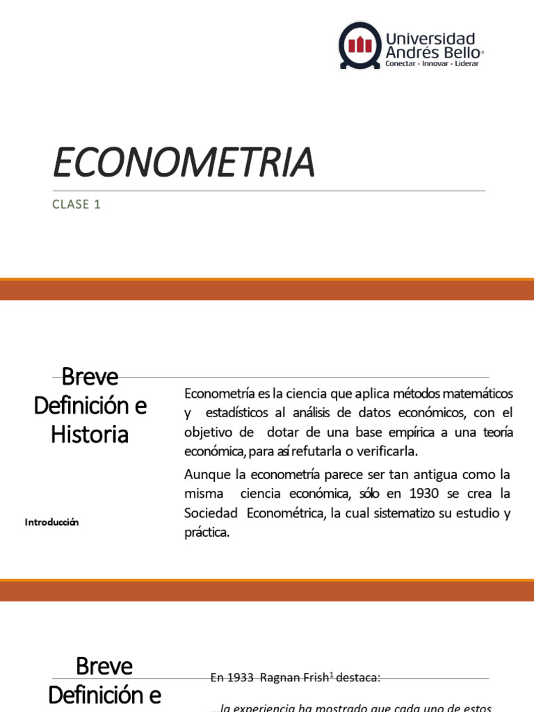 Econometria Clase 1 | PDF | Estimador | Econometría