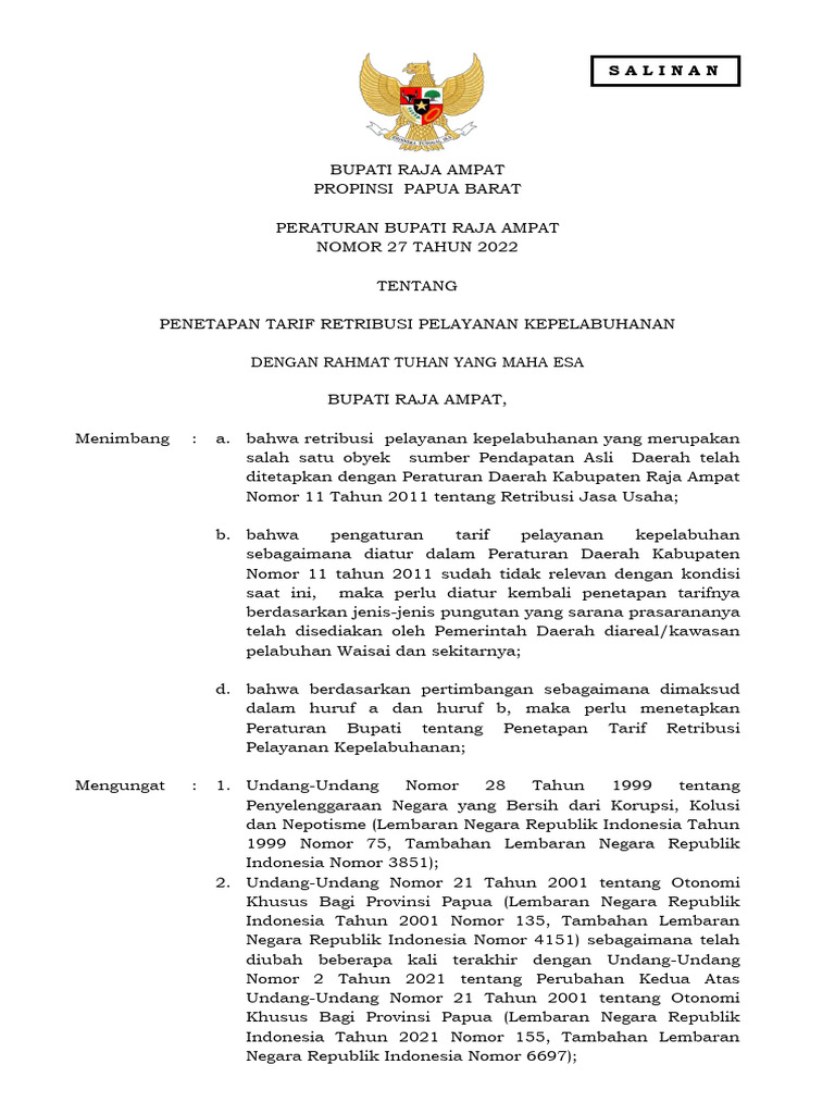 Contoh Tarif Pelabuhan | PDF