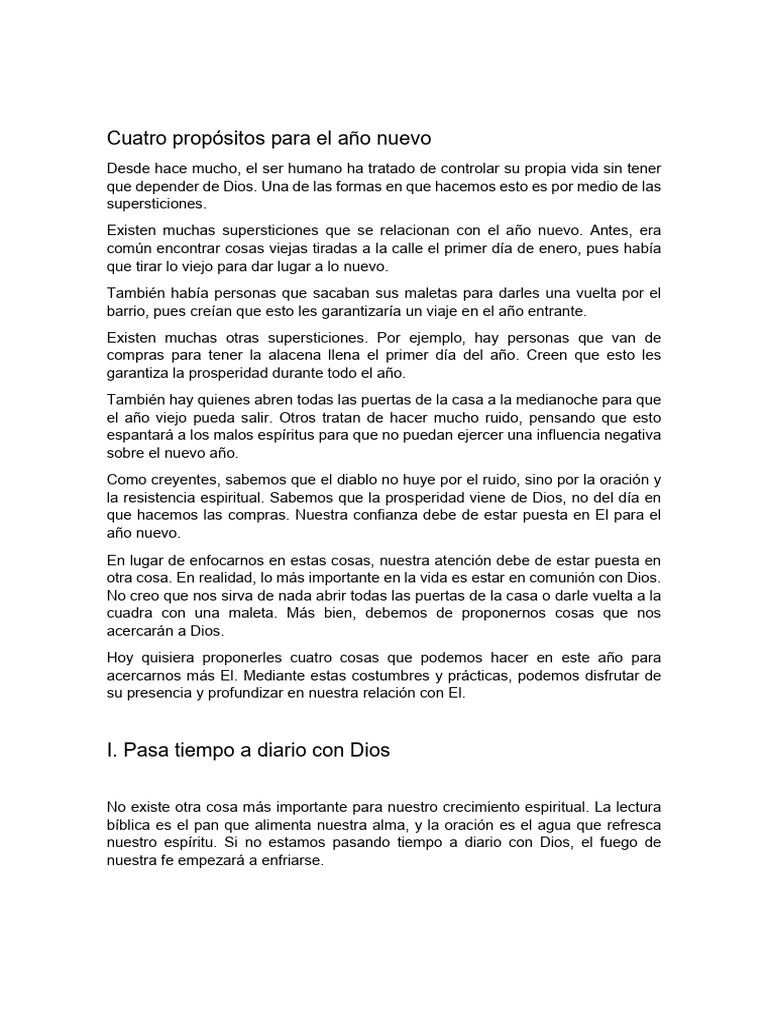 4 Propositos para Año Nuevo | PDF | Daniel (figura bíblica) | Pecado