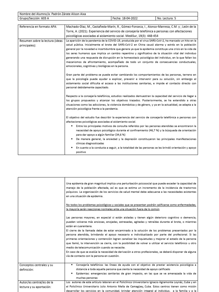 L5 | PDF | Sicología | Trastorno mental