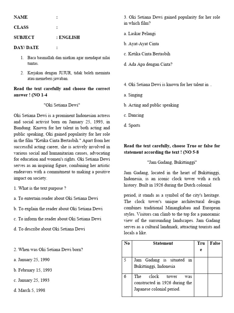 Soal UH 4 Lembar (Class 1O | PDF | Teaspoon | Tea Soal UH 4 Lembar (Class 1O | PDF | Teaspoon | Tea