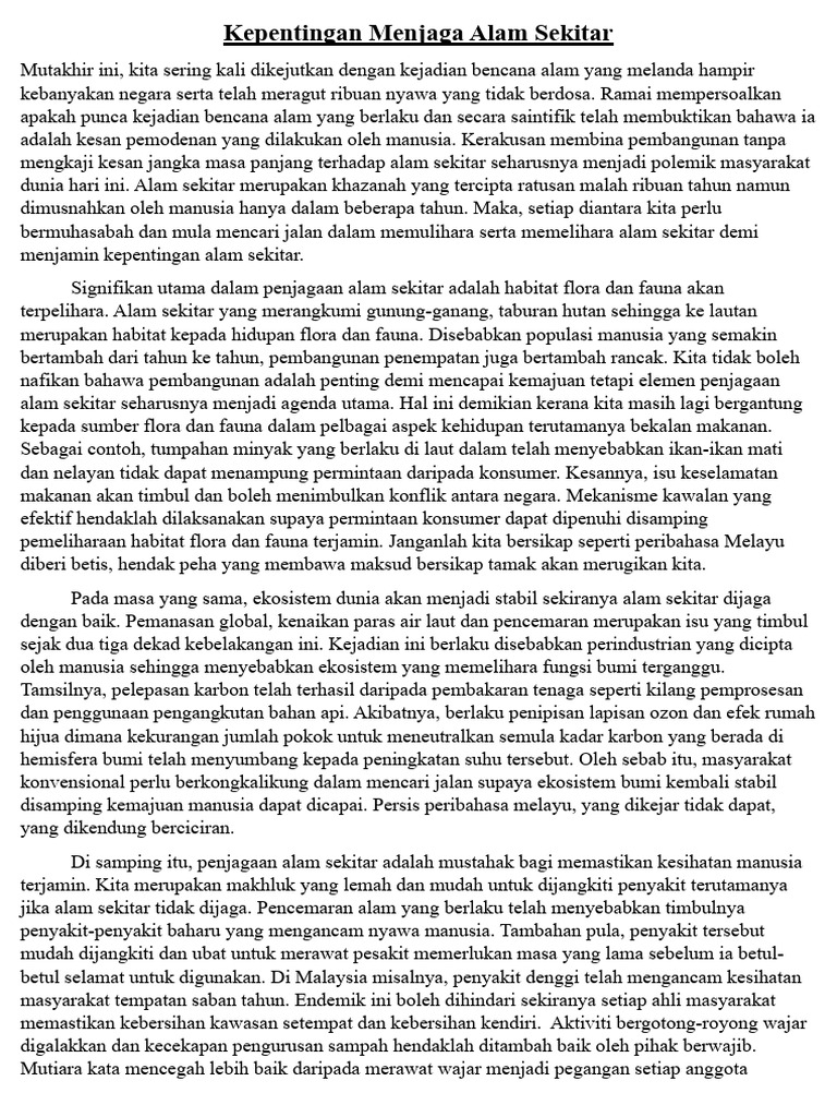 Karangan Alam Sekitar | PDF