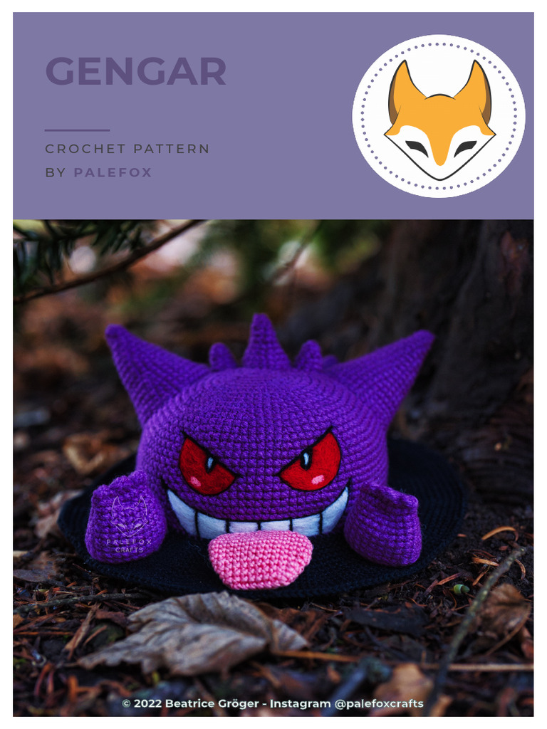 Gengar Pattern by Palefoxcrafts V01 | Download Free PDF | Crochet | Yarn