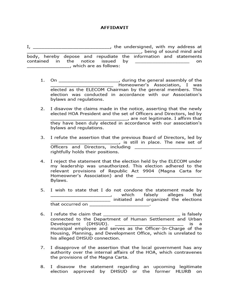 Sworn Affidavit | PDF | Government | Justice